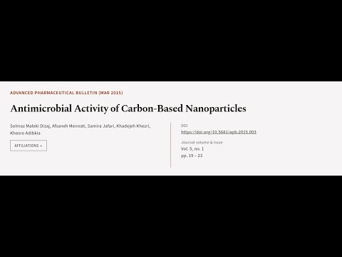 Antimicrobial Activity of Carbon-Based Nanoparticles | RTCL.TV