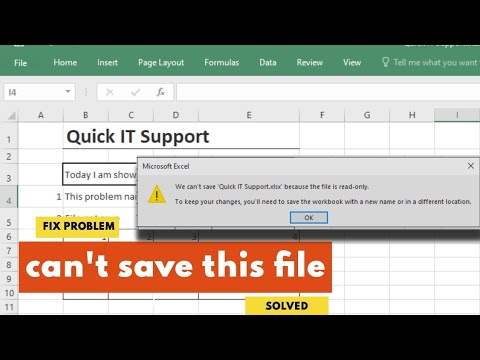 Excel won't save file, Says it's read only | How do I change the read only file system?