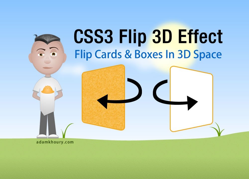 CSS3 Flip 3D Animation For Boxes and Cards HTML5 Tutorial