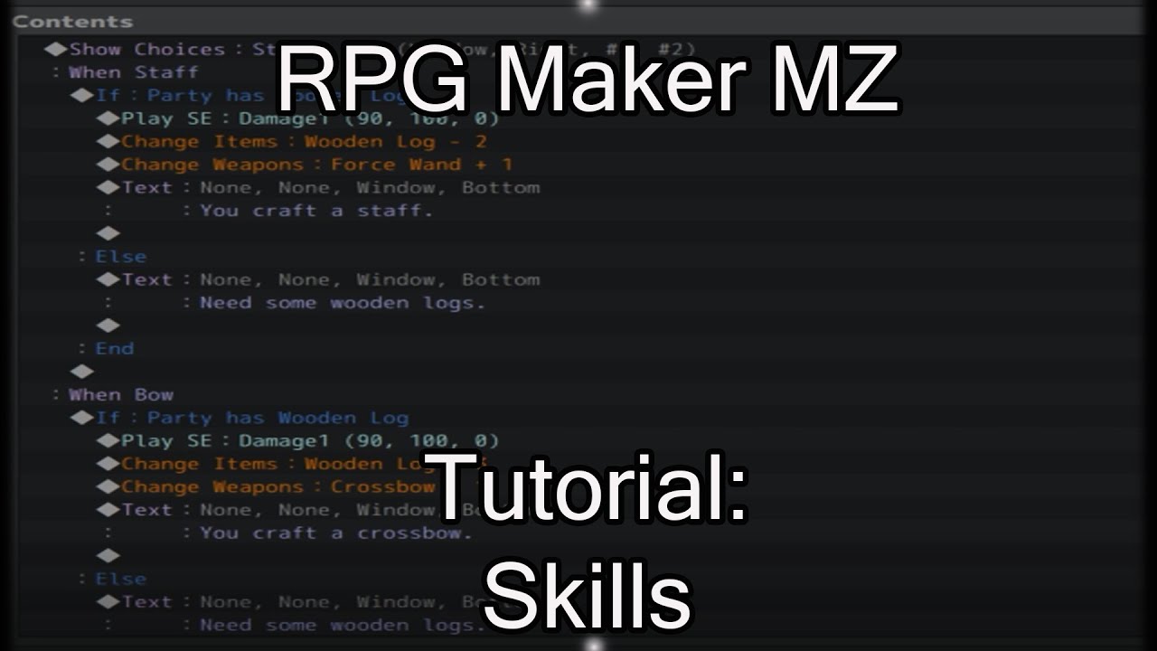 RPG Maker MZ: Tutorial: Skills
