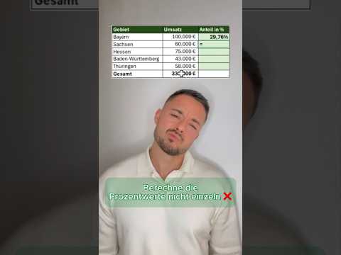 Prozentwerte in wenigen Sekunden berechnen #excel #exceltricks