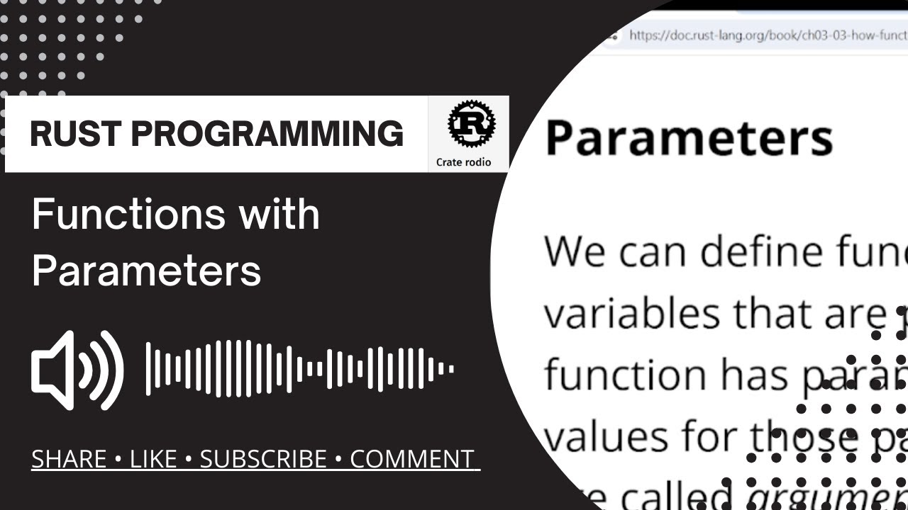 Functions with Parameters in Rust - Tutorial - Basics of  Rust Programming for Audio