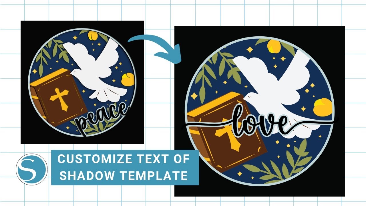 How to Customize Text in Shadow box template | Silhouette Studio tutorial