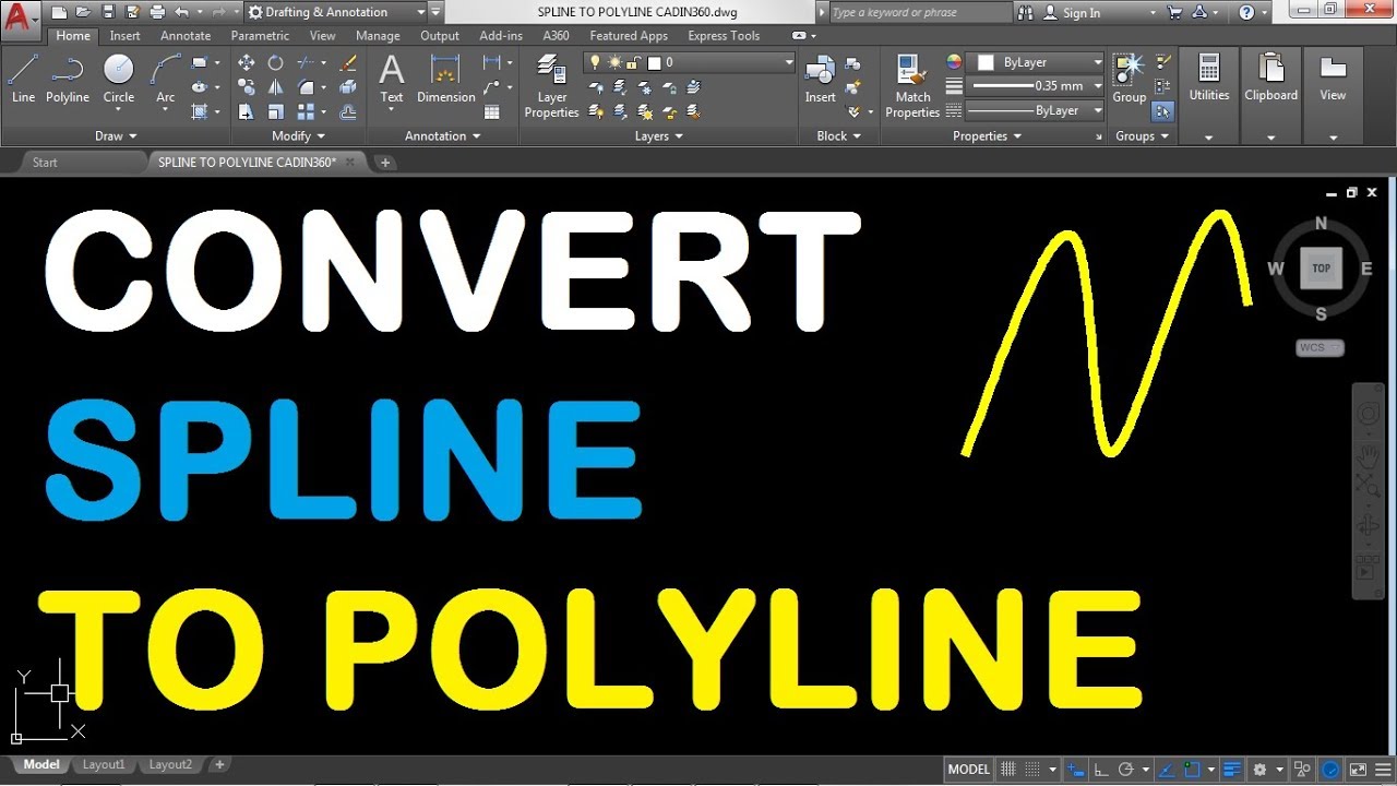 How to Convert Spline to Polyline in AutoCAD 2018