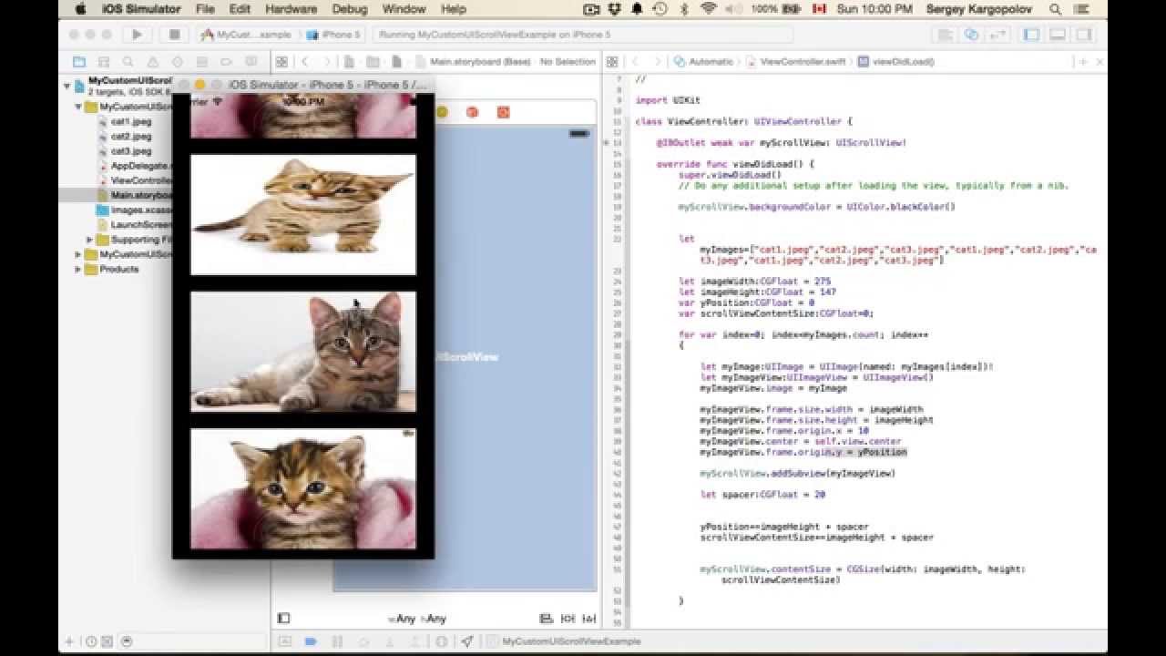 Add UIImageView as SubView to UIScrollView Programmatically. Example in Swift.