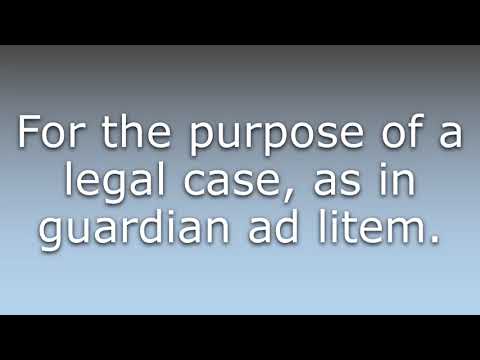 What does Ad litem mean?