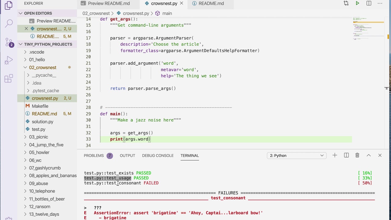 Tiny Python Projects: Ch 2 Pt 2 (getting started)