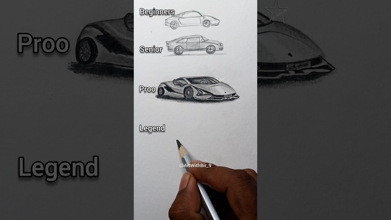 How to draw a Car Easy 🚗🔥😱 #drawing #youtubeshorts #shorts #viral #trending #‎@ArtwithBir_9