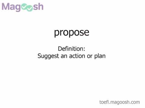 TOEFL Vocabulary: Propose
