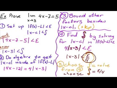 Limits - Formal Definition of a Limit example 1