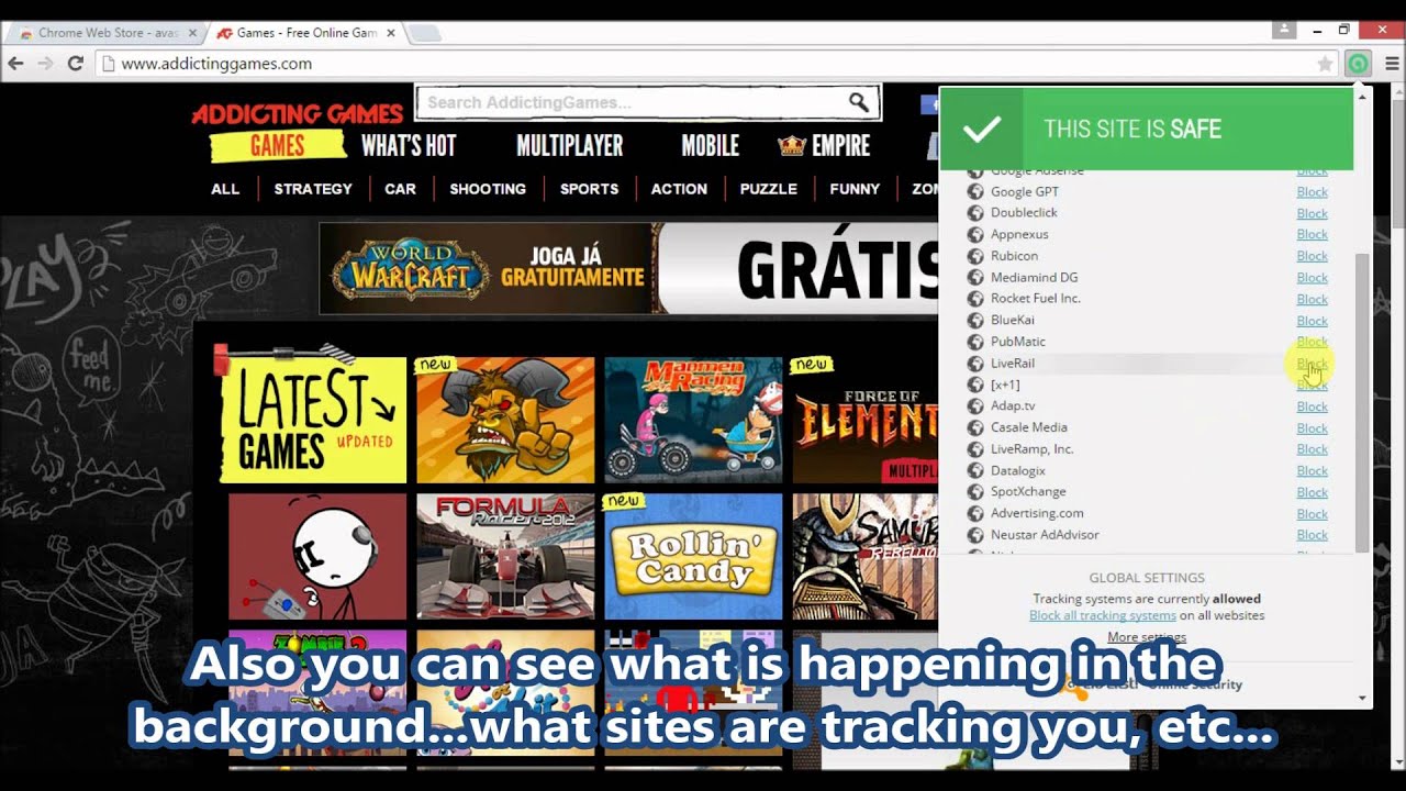 google chrome extensions avast online security