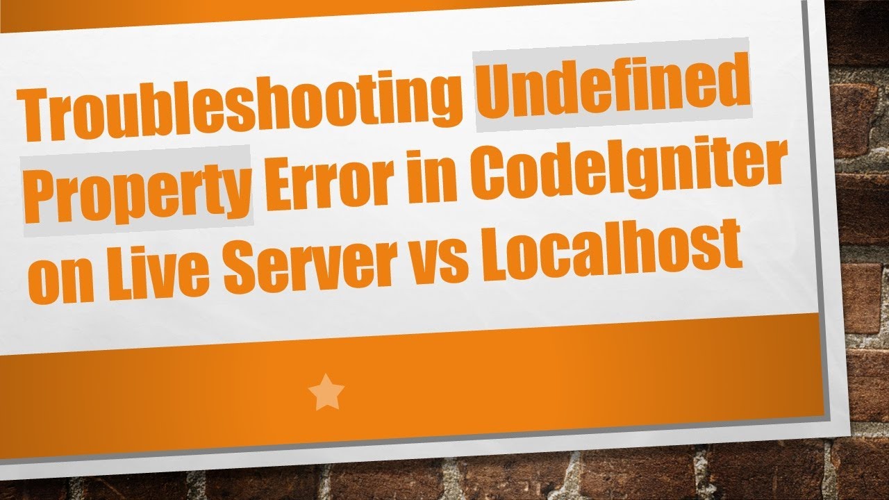 Troubleshooting Undefined Property Error in CodeIgniter on Live Server vs Localhost