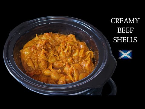 Creamy Beef Shells | Slow Cooker Pasta Recipe | Crockpot Pasta