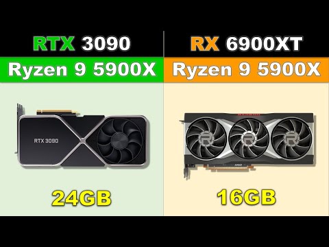 RTX 3090 vs RX 6900XT with Ryzen 9 5900X 2020's Games Benchmarks