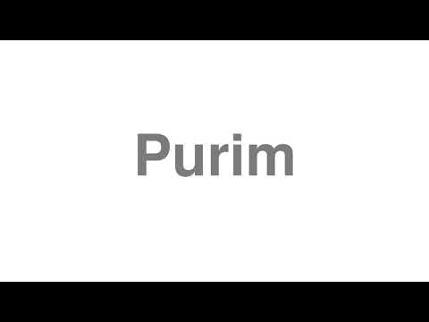 How to Pronounce "Purim"