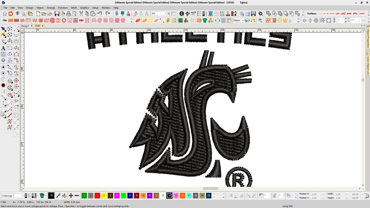 Wsu Cougars Embroidery logo