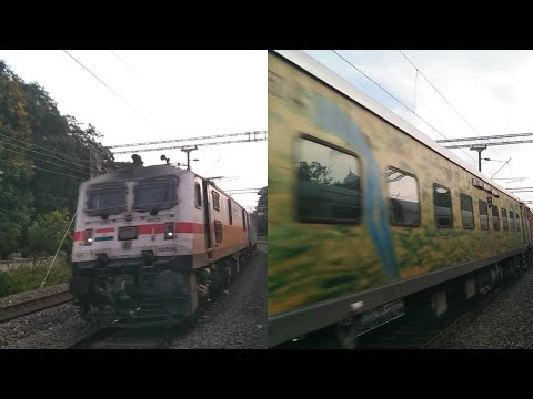 12759 Charminar Express Beautifully Curving Into Chetpet[ Indian Railway]