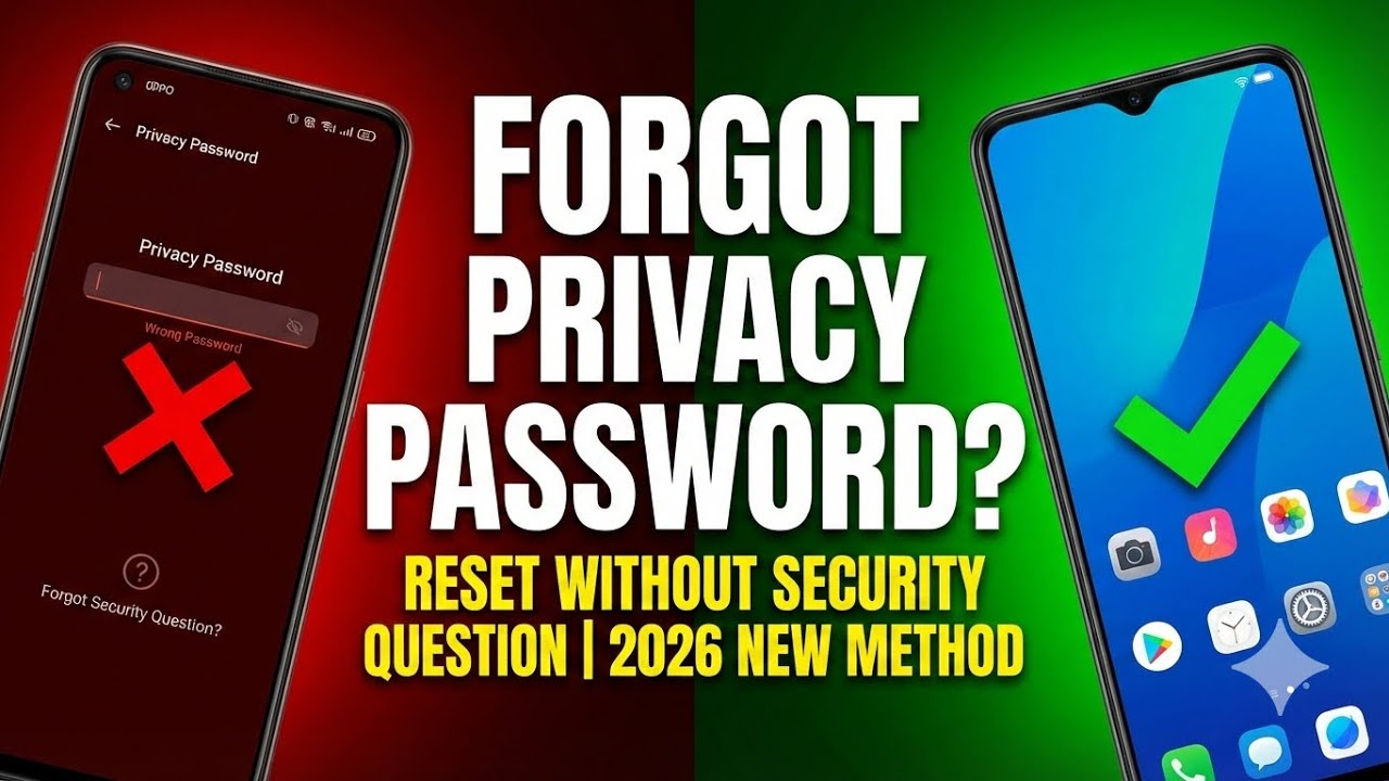 OPPO & Vivo Privacy Password Recovery Without Security Question
