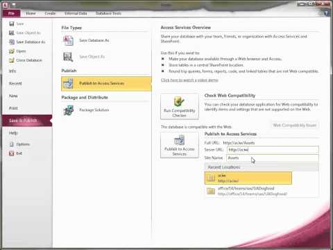 Microsoft Office Access 2010-Publish a web database. www.windowstechnet.com
