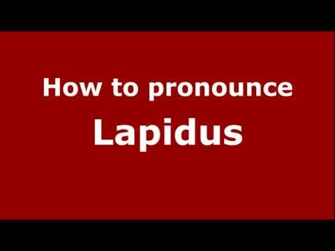 How to Pronounce Lapidus - PronounceNames.com