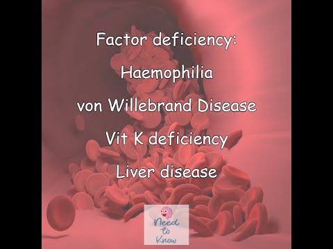Part 2: Factor deficiency: Haemophilia, von Willebrand Disease, Vit K deficiency, and Liver disease