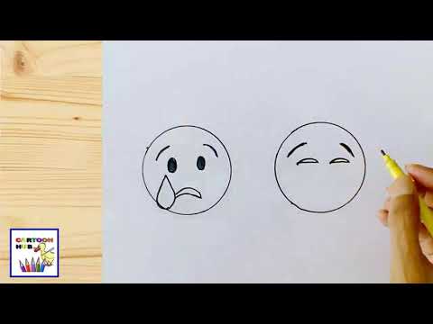 How to Draw the Crying Emoji - Loudly crying emoji smiley face