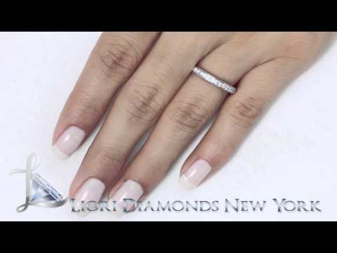 WBE-52 - 0.32 Carat Art Deco Design Wedding Anniversary Band 18k White Gold Vintage Style