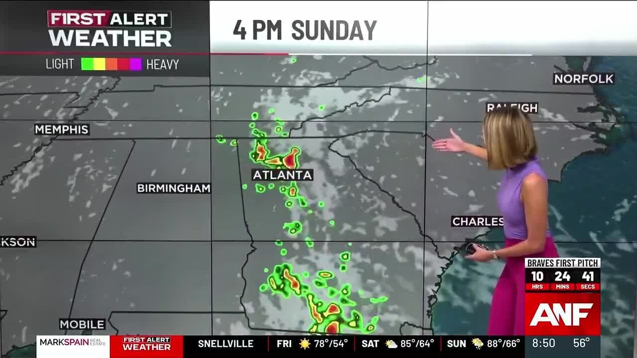 First Alert Forecast: Scattered storms likely Sunday Afternoon