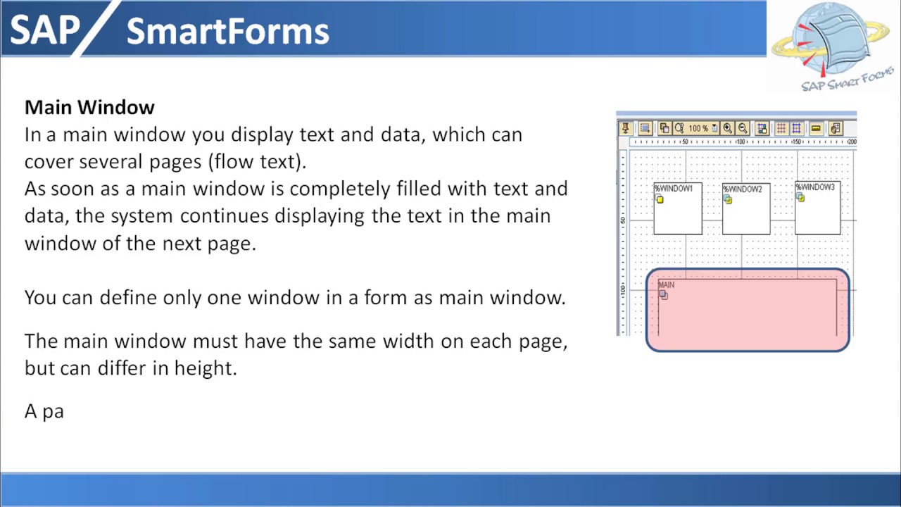 SAP smartforms pages and windows