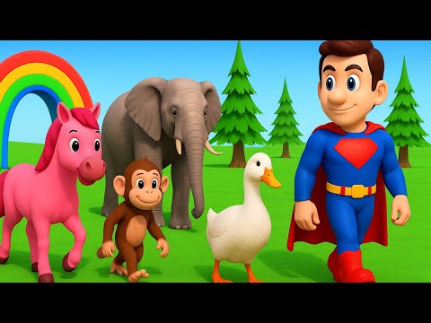 Paint Animals Game – Duck, Tiger, Cow, Lion, Buffalo, Gorilla, Elephant & Dinosaur🐄🦁🦆🦖