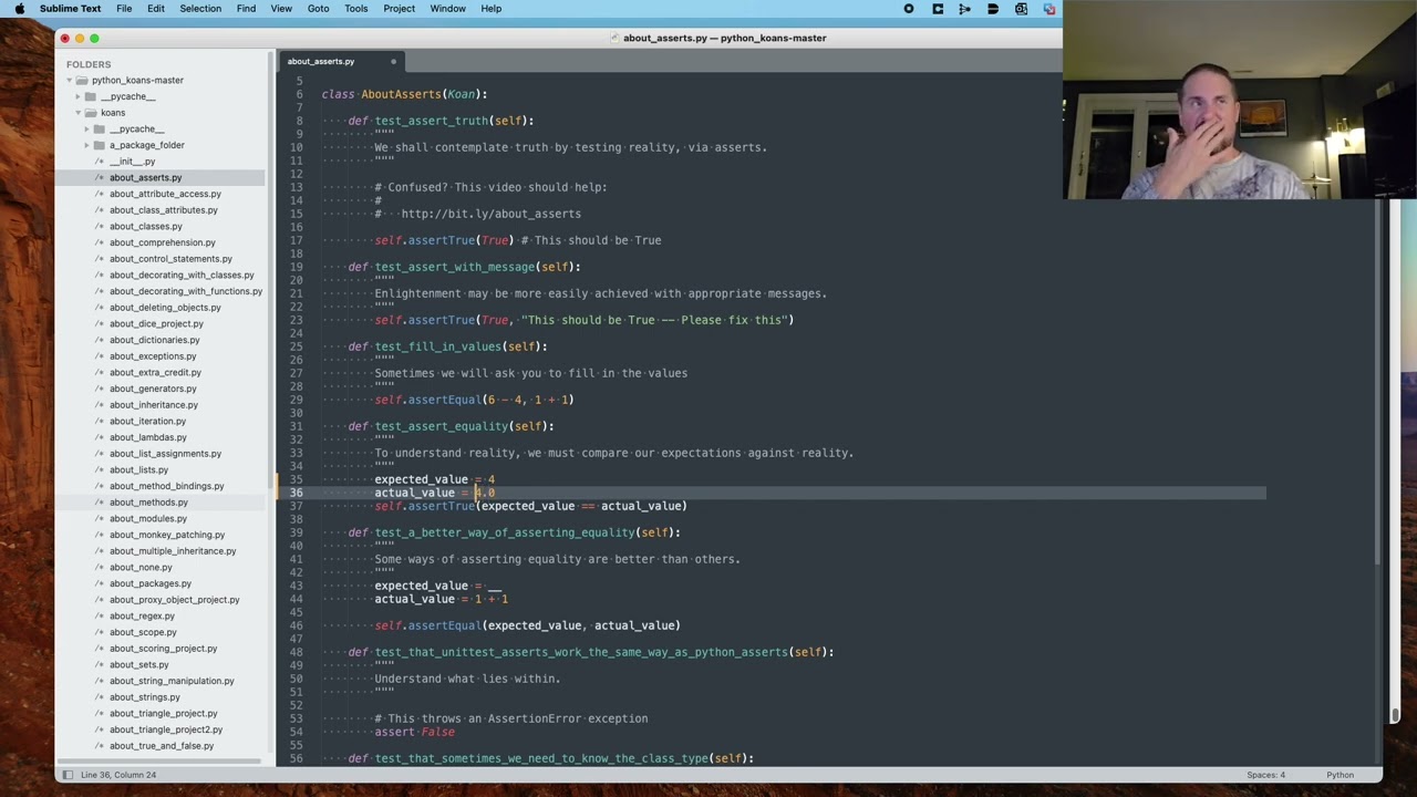 Live Coding Python Koans - Episode 2