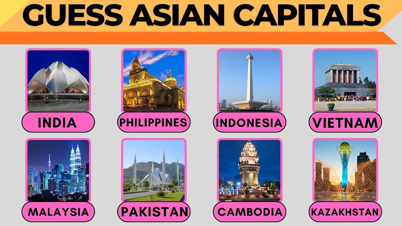 Countries and Capitals of Asia continent  | Asian countries and capitals  | Asian Geography 
