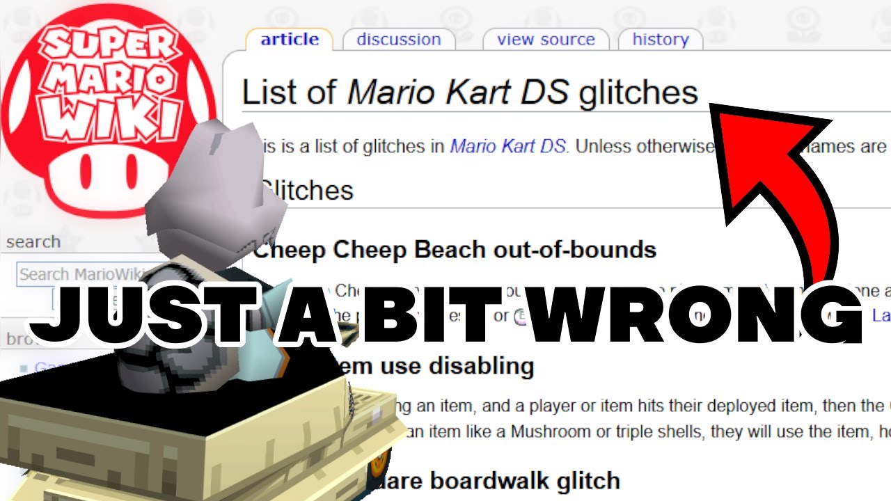 The Mario Wikis Strange page on Mario Kart DS Glitches