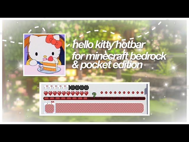 Bedrock) OG Hello Kitty Hotbar ‎♡‧₊˚ Minecraft Texture Pack