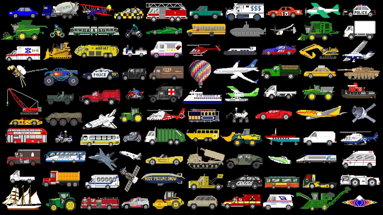 Counting to 100 with Vehicles - Construction, Farm, Air & Street Vehicles  - The Kids' Picture Show