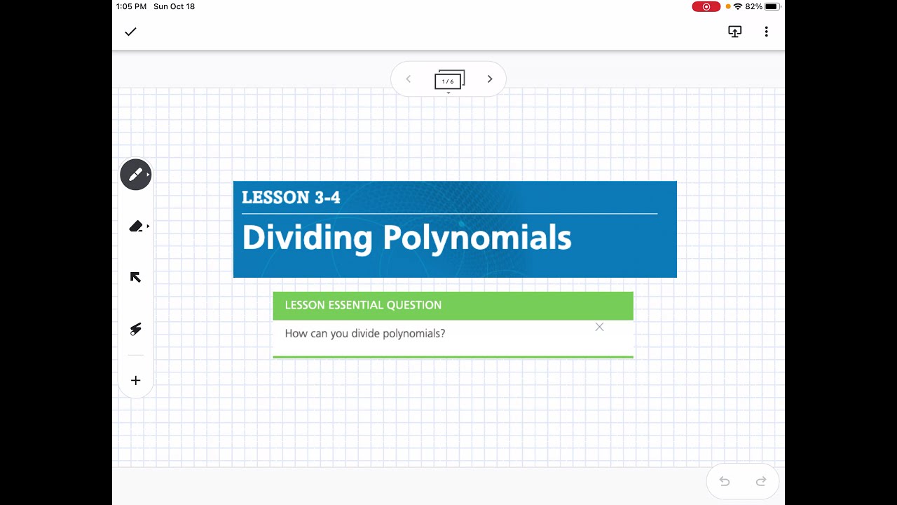 Dividing Polynomials (Lesson 3-4)