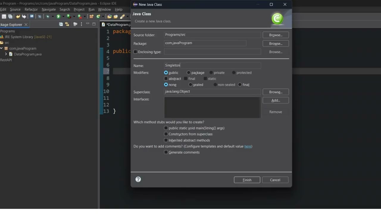 Singleton Design Pattern in Java | Why Use Singleton, Problems Solved & Example Explained