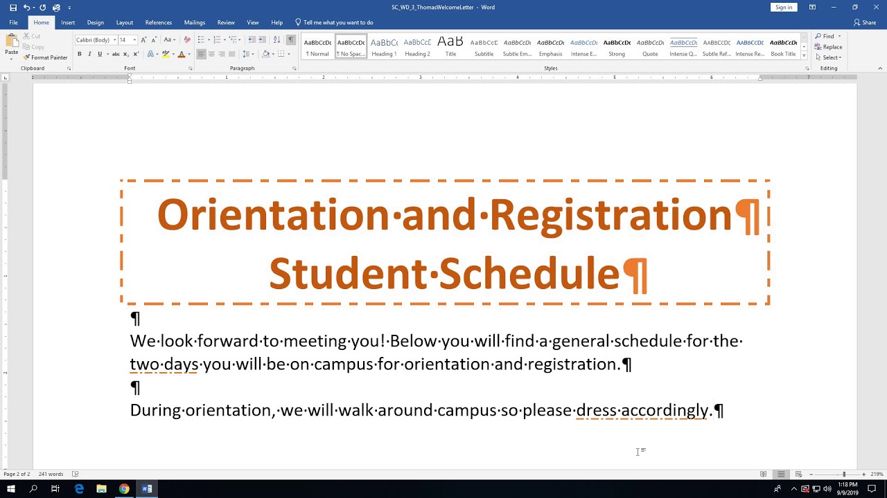 Word Module 3 Demonstration Part 3