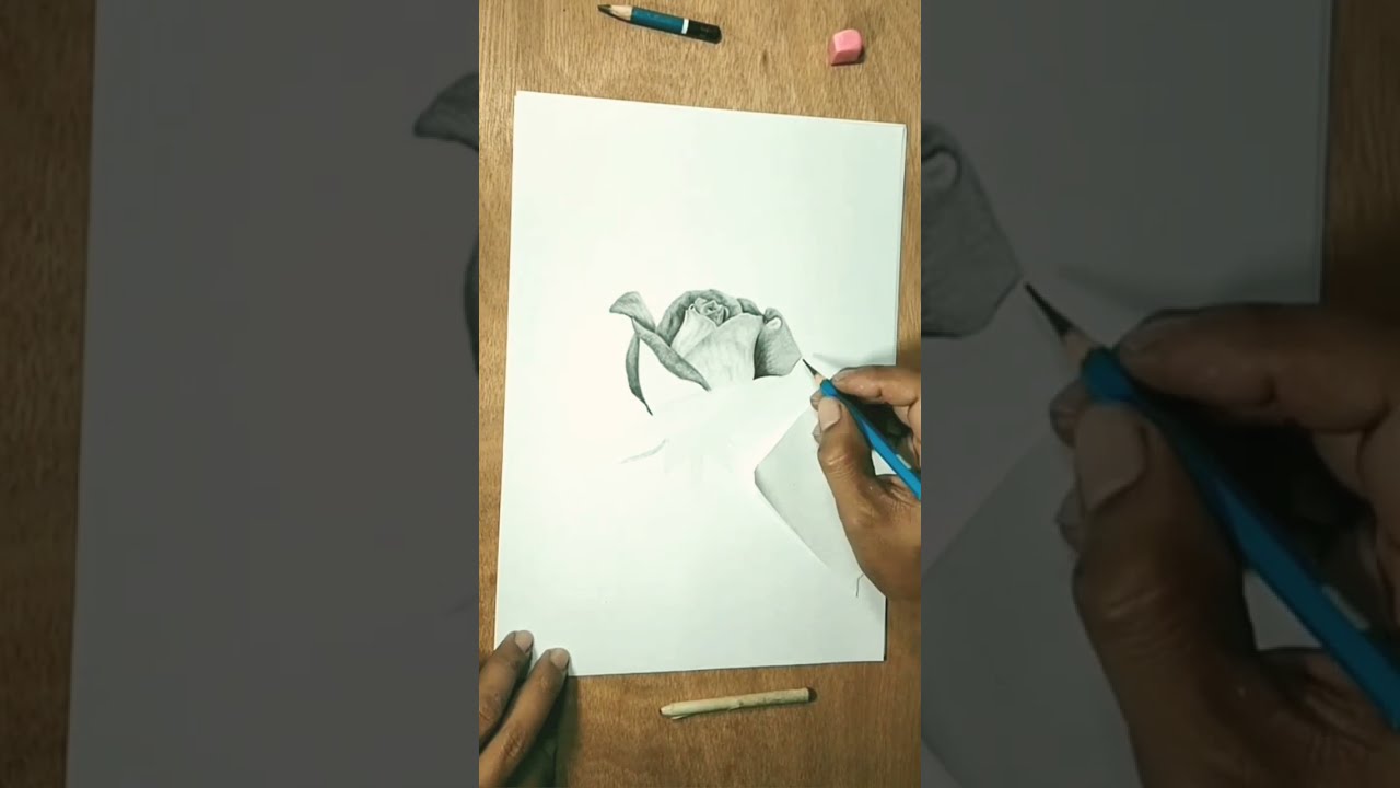 Bunga Mawar || Hitam Putih @Tutorial Art9