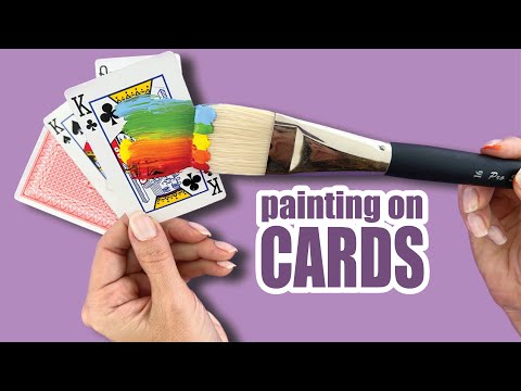 Painting on playing cards