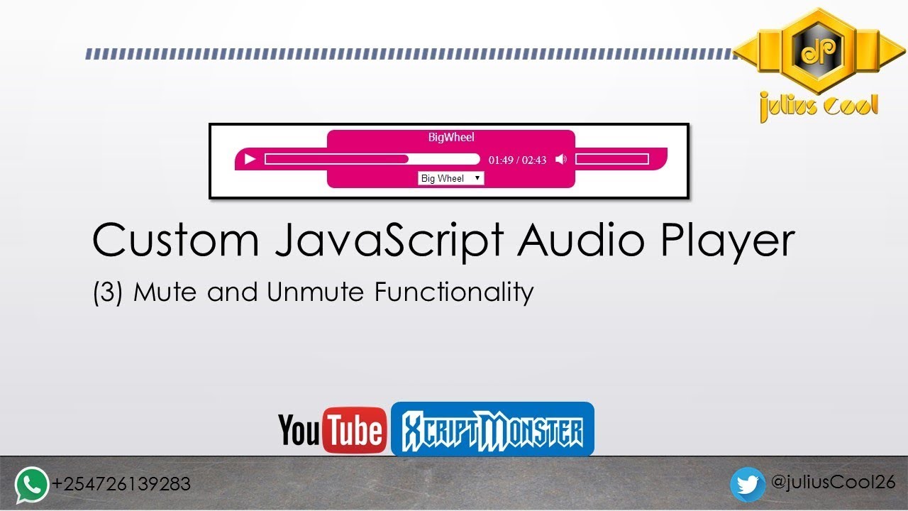 Custom JavaScript Audio Player   3   Mute and Unmute Functionality