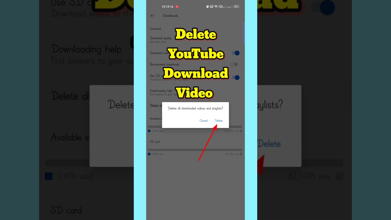 How To Delete All Your YouTube Downloaded Videos |#shorts