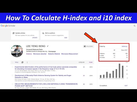 How To Calculate H index and i10 index in Google Scholar
