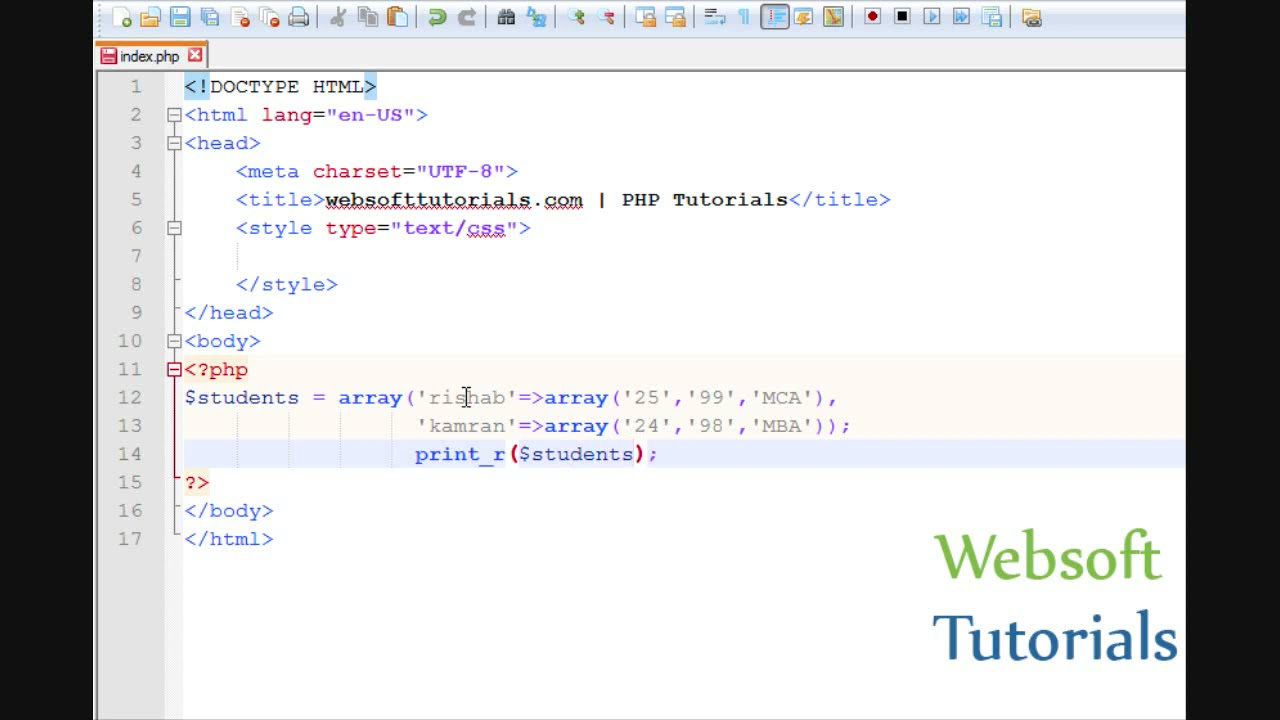 php tutorials in hindi   urdu   25   multidimensional array in php | PHP Master | Learning