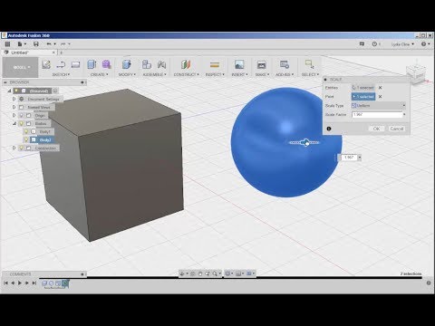 Fusion 360: The Scale Tool plus Scaling a SPHERE – Drafting, Modeling ...