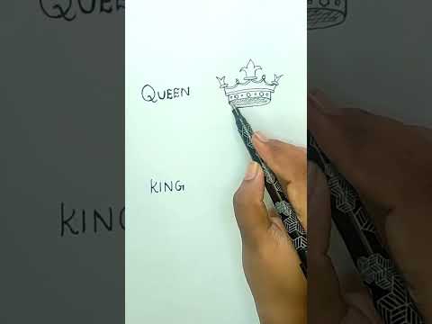 easy way to draw queen and king crown #shortsfeed #shorts #drawing #queen #king