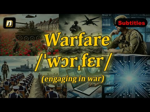 [n] Warfare meaning (engaging in war) with 5 examples