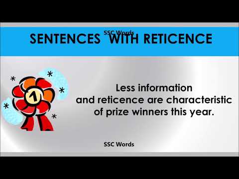 Reticence # Improve English # Meaning and 5 sentences # GRE CAT GMAT word # SSC Words