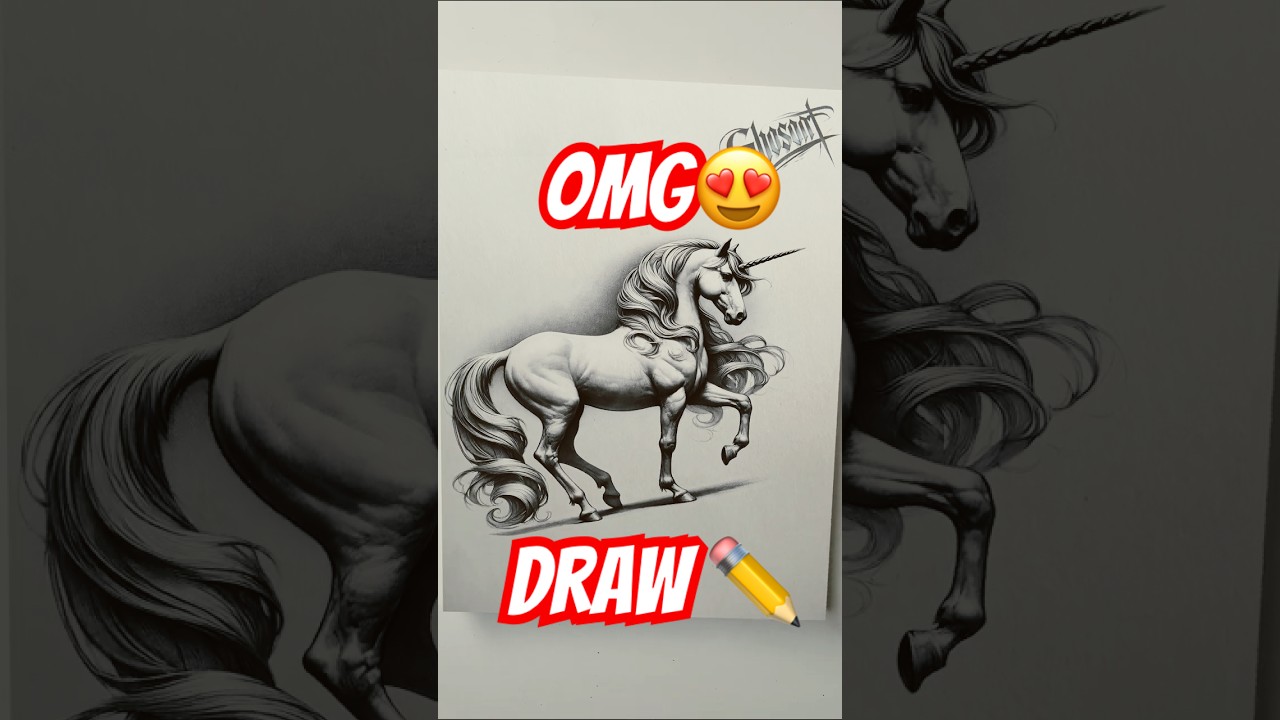 7 Levels of Unicorn Drawing: How to Draw a Unicorn #shorts