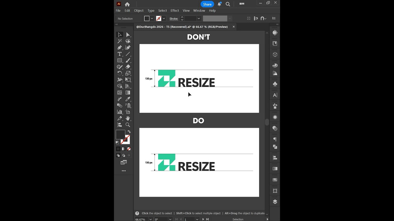 Adobe Illustrator 2026 - Tips for accurately adjusting font size in Logo Design #ducthangds